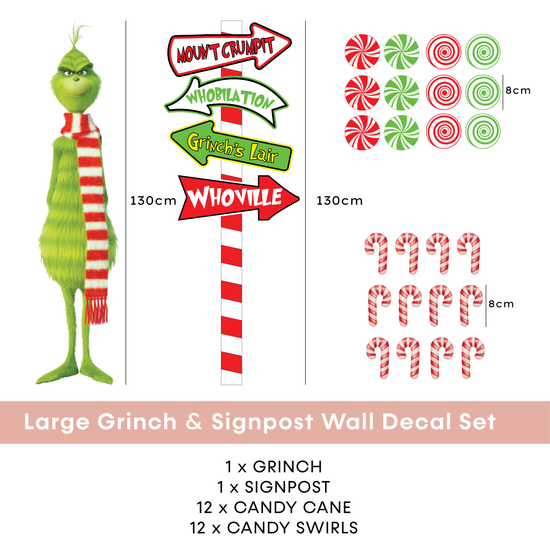 Grinch & Sign Post Wall Decal Set – Z & Zee