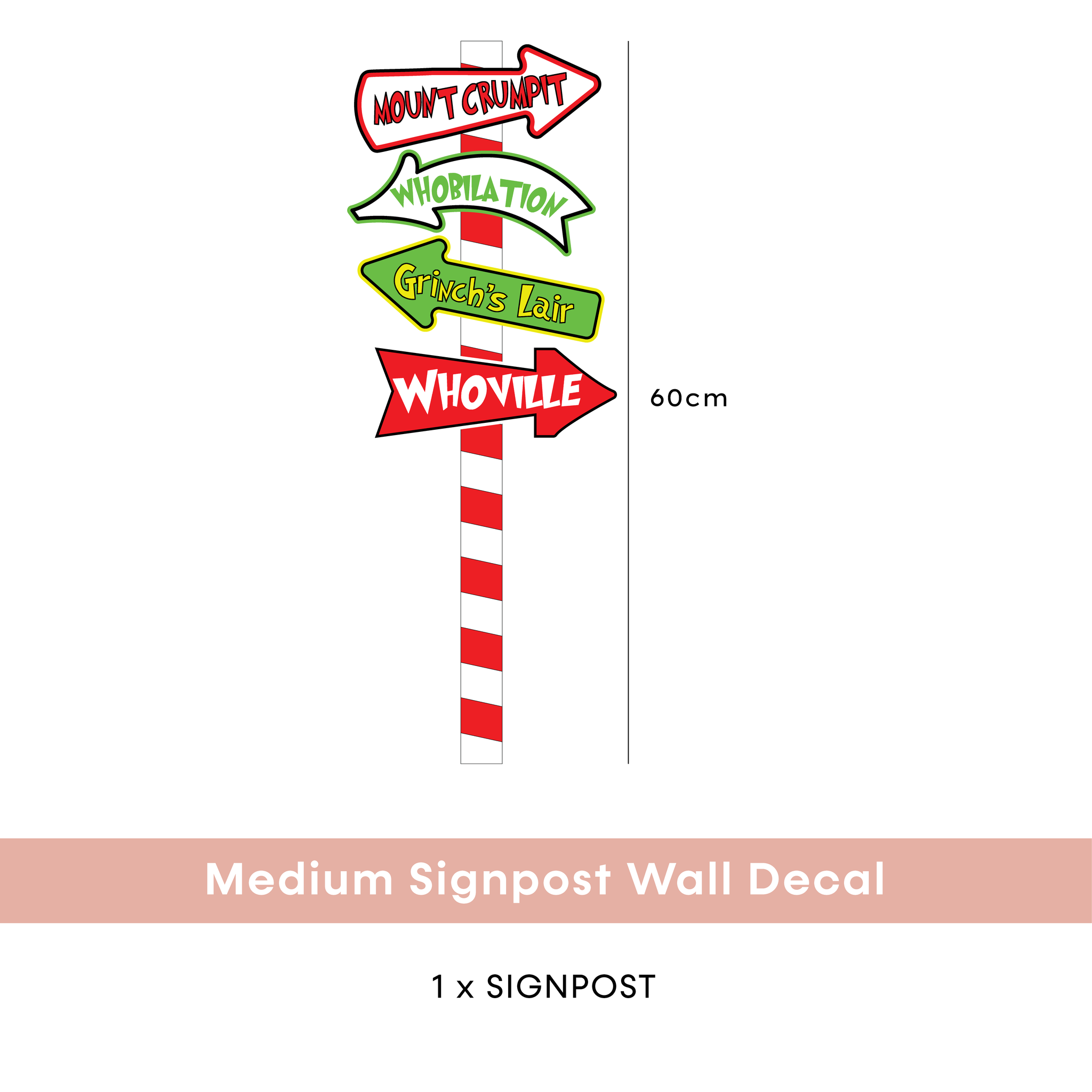 Grinch & Sign Post Wall Decal Set – Z & Zee